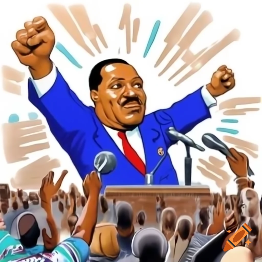 Political cartoon of Martin Luther King Jr. giving speech with BLM ...