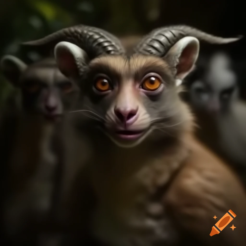 Photorealistic hybrid bipedal mammal resembling a faun with kangaroo ...