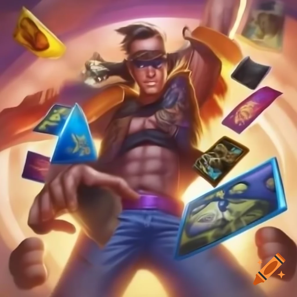 Passionate 45-year-old man involved in trading card games on Craiyon