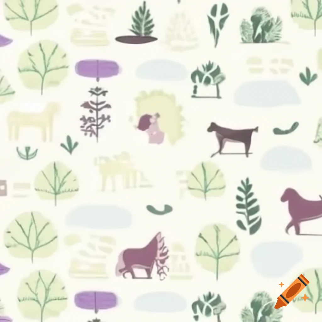 Minimalist animal line art featuring horse, dog, cat, cow in light ...