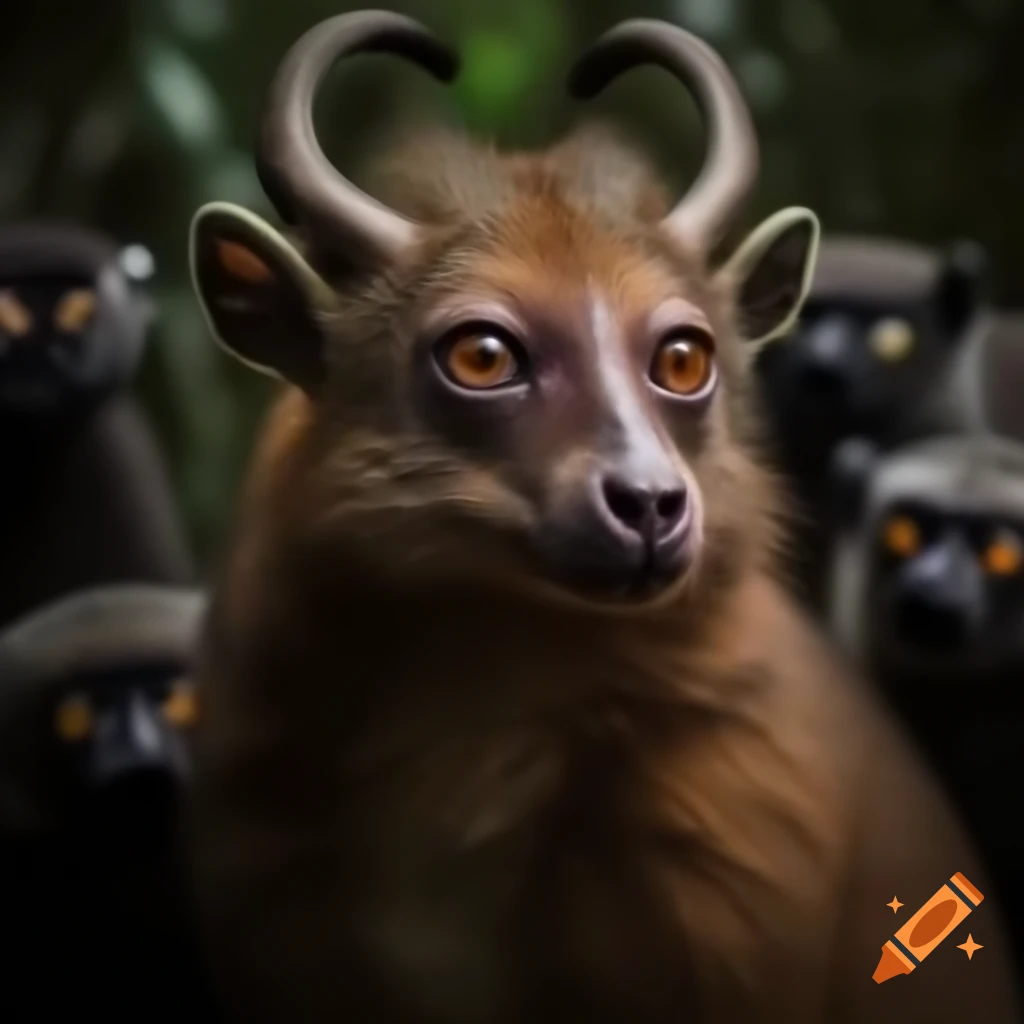 Photorealistic hybrid bipedal mammal resembling a faun with kangaroo ...