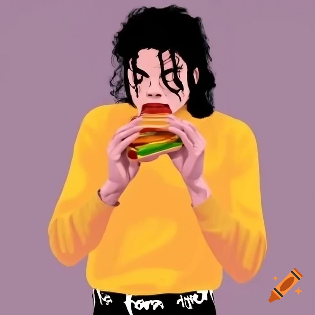 Michael jackson enjoying a sandwich on Craiyon