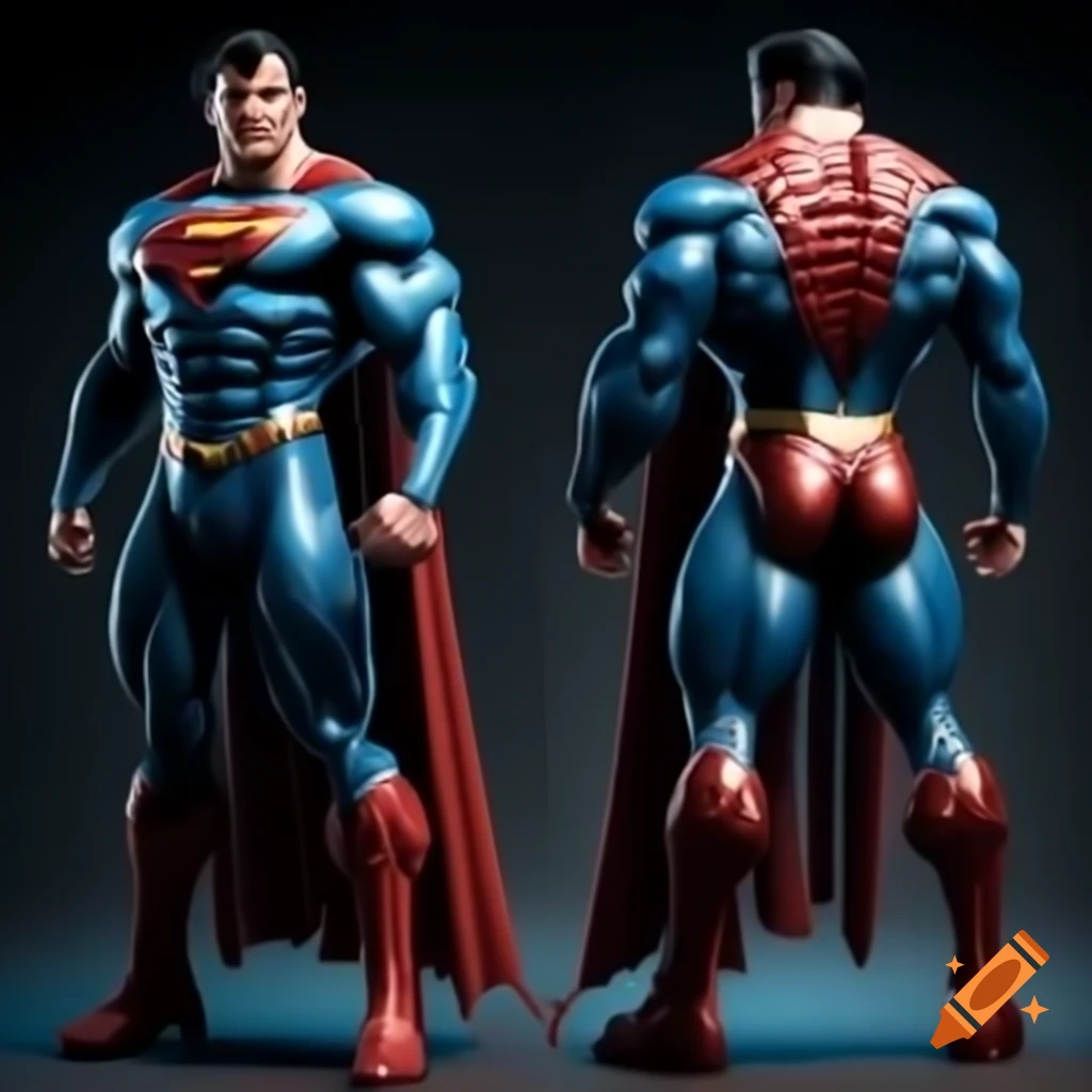 Muscular superhero standing tall, showcasing superhuman attributes on ...