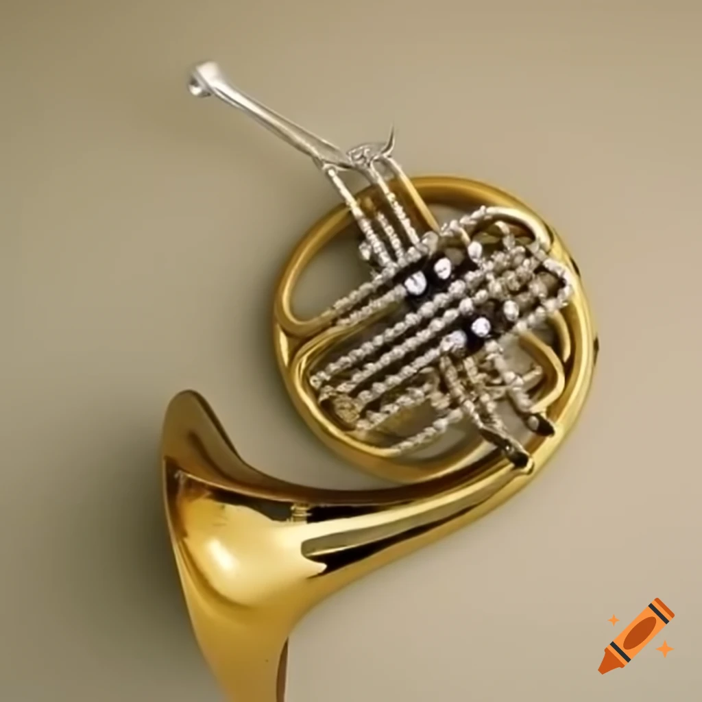 French horn musical instrument on Craiyon