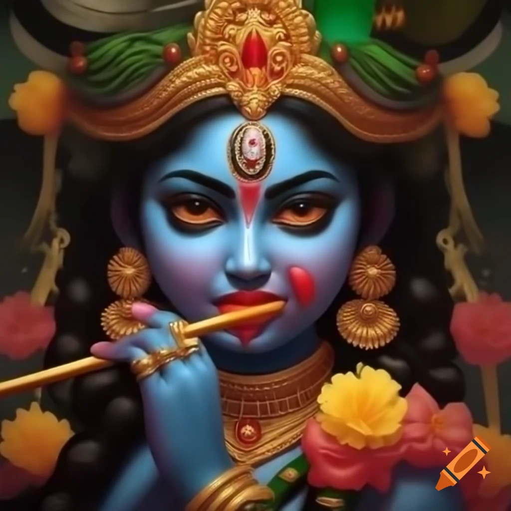 Krishna and Kali representation in artwork on Craiyon