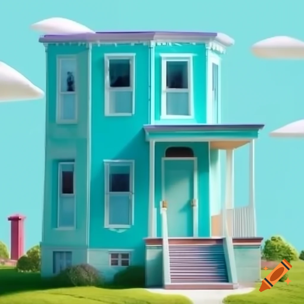 Turquoise house on Craiyon