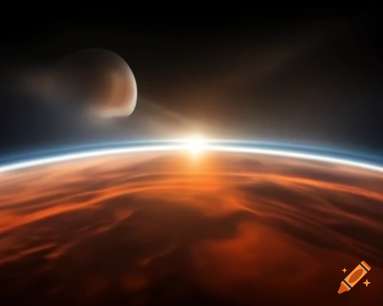 Panoramic view of Mars surface from 25 million years ago in high ...