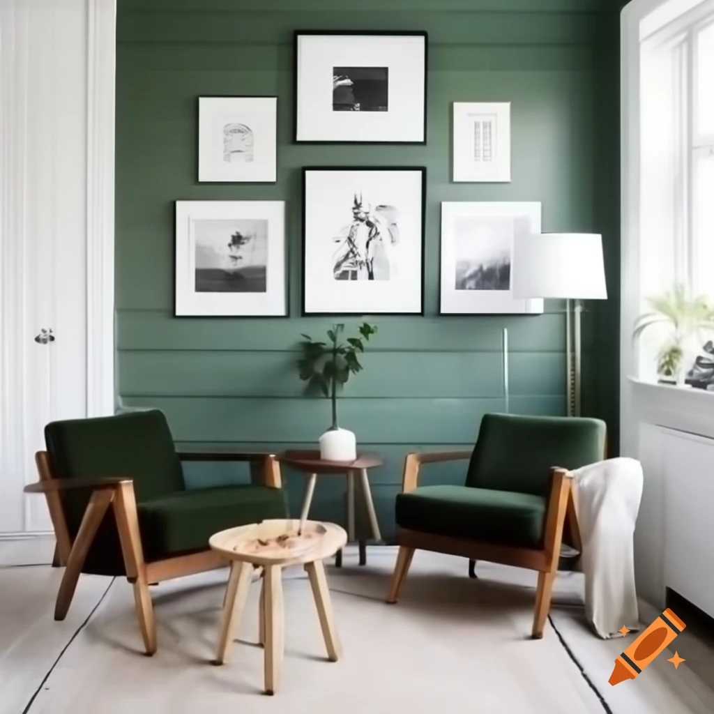 Five example frames for practice waiting room with white walls and ...