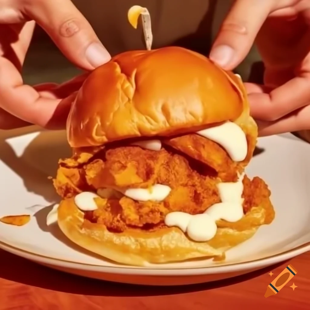 Zinger burger, dynamite chicken, and chicken wrap with mayonnaise on a ...