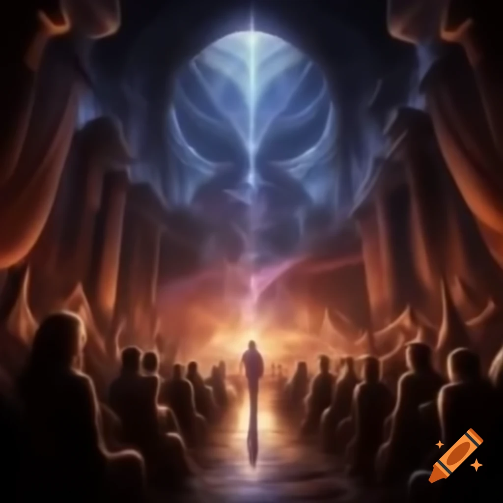 Illustration of Magic the Gathering guilds within an illusion on Craiyon