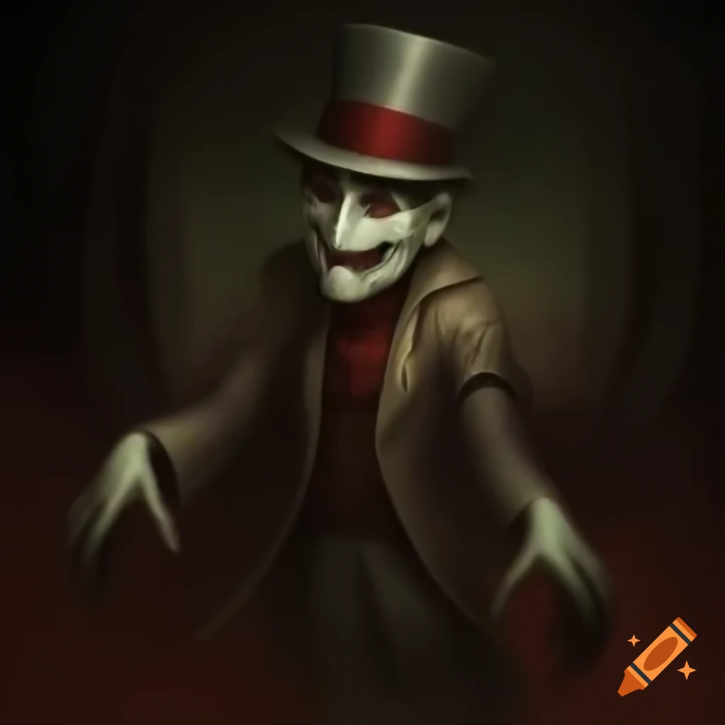 Creepy circus ringmaster with greasy appearance on Craiyon