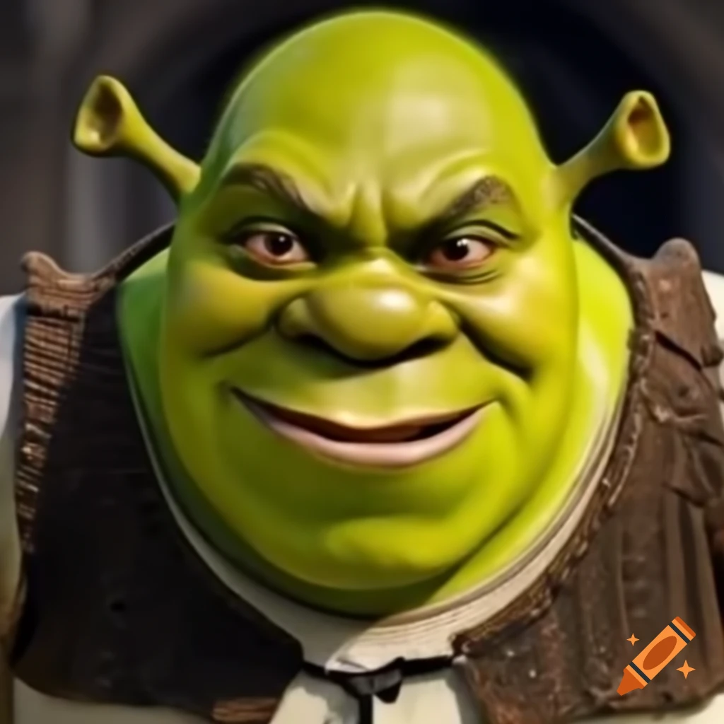 Angry character resembling Shrek on Craiyon