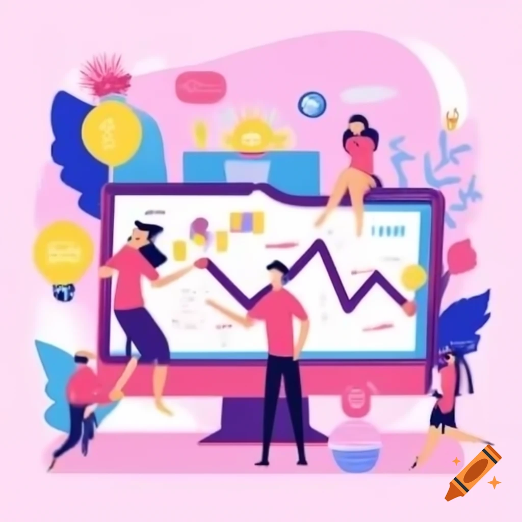 Cartoon depicting informal financial planning with rising revenues and ...