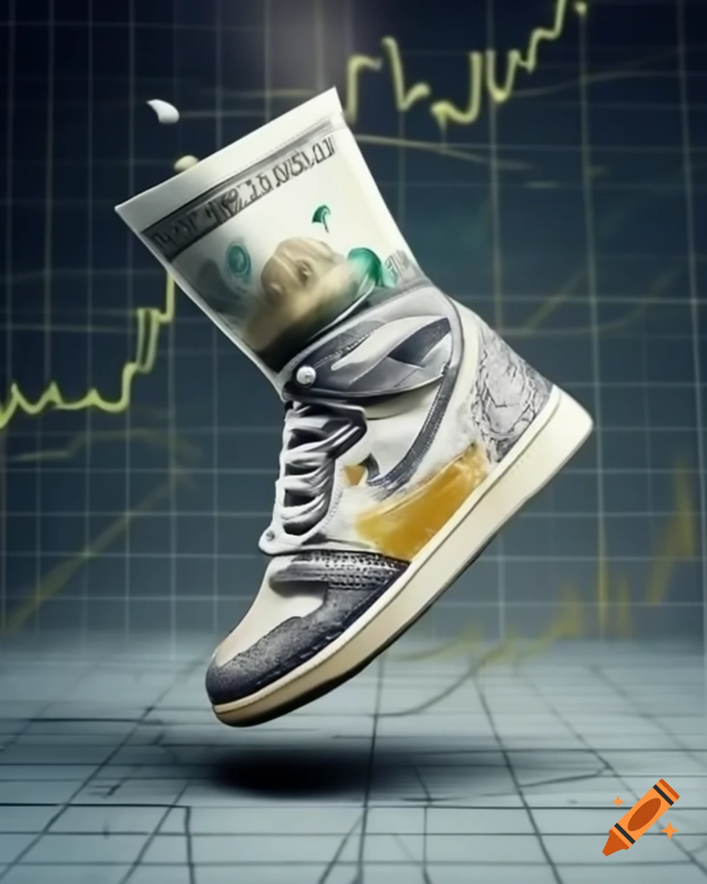 Photorealistic graph showing usd growth against rub overlaid on close ...