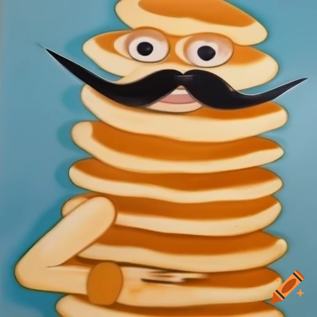 Humanoid figure made of fluffy pancakes with a big smile on Craiyon