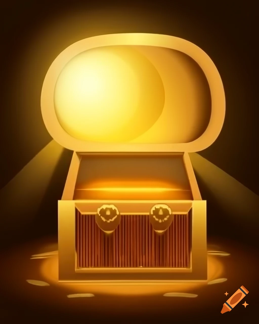Fantasy explorer finding treasure chest surrounded by glowing light on ...