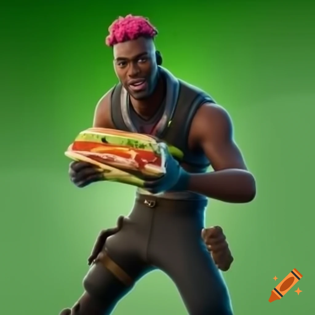 Black man performing backflip while holding BLT sandwich in Fortnite on ...