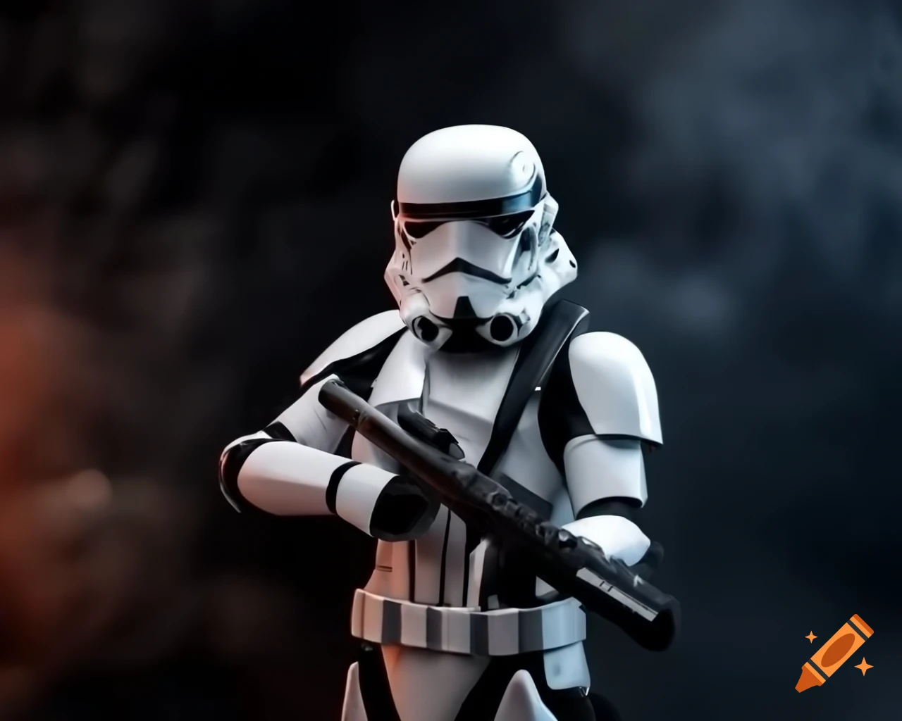 Hyper-realistic stormtrooper in detailed battle-worn armor on Craiyon