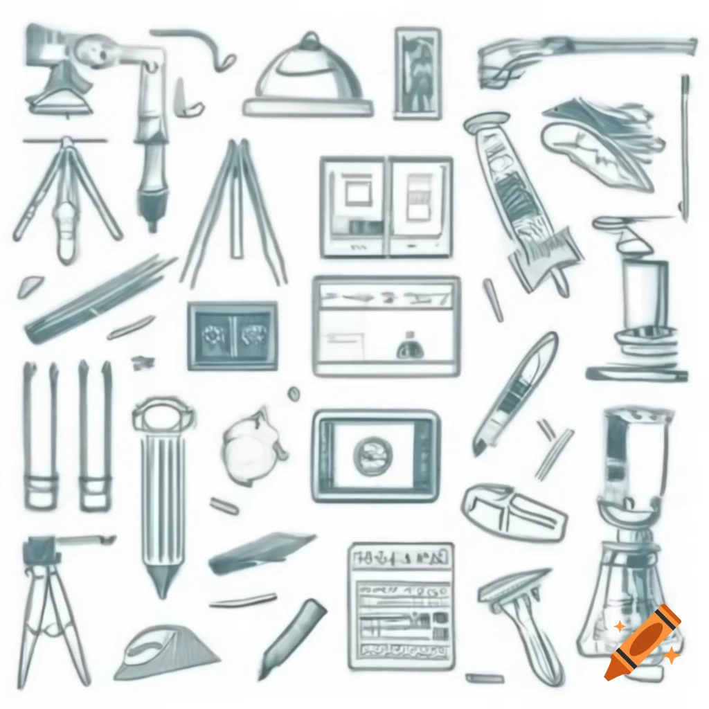 Schematic drawing of engineering objects on Craiyon