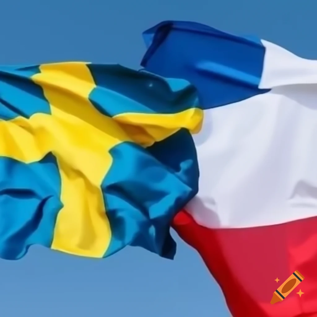 Combined swedish and french flags on Craiyon