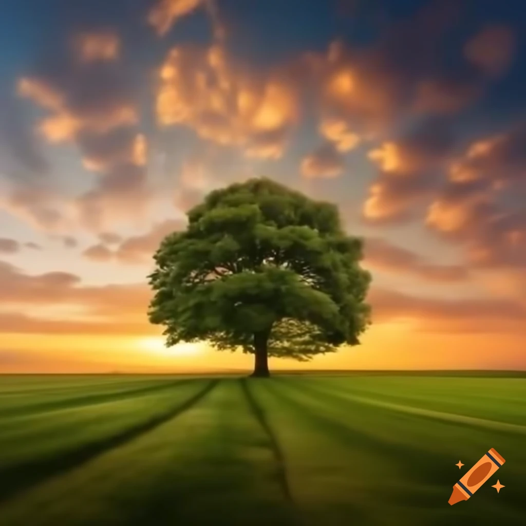 Oak tree swaying in the wind on Craiyon