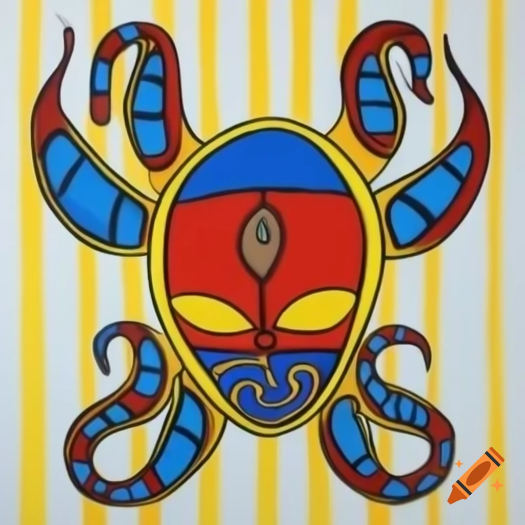 Vibrant hand-painted sign 'dem octopus' in african-inspired style on ...