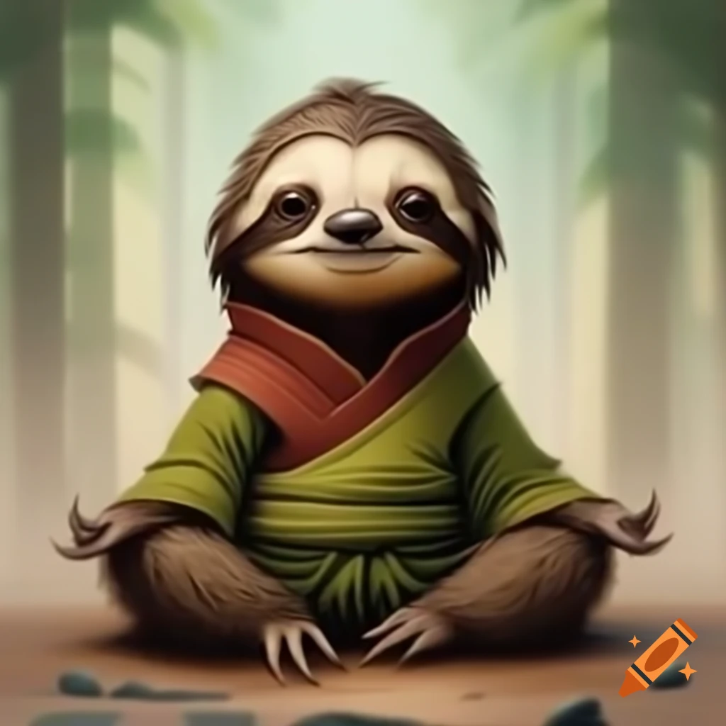 Sloth meditating in Avatar: The Last Airbender style on Craiyon