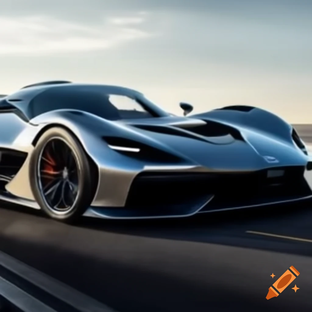 Mid-engined hypercar combining 60s and modern design elements on Craiyon