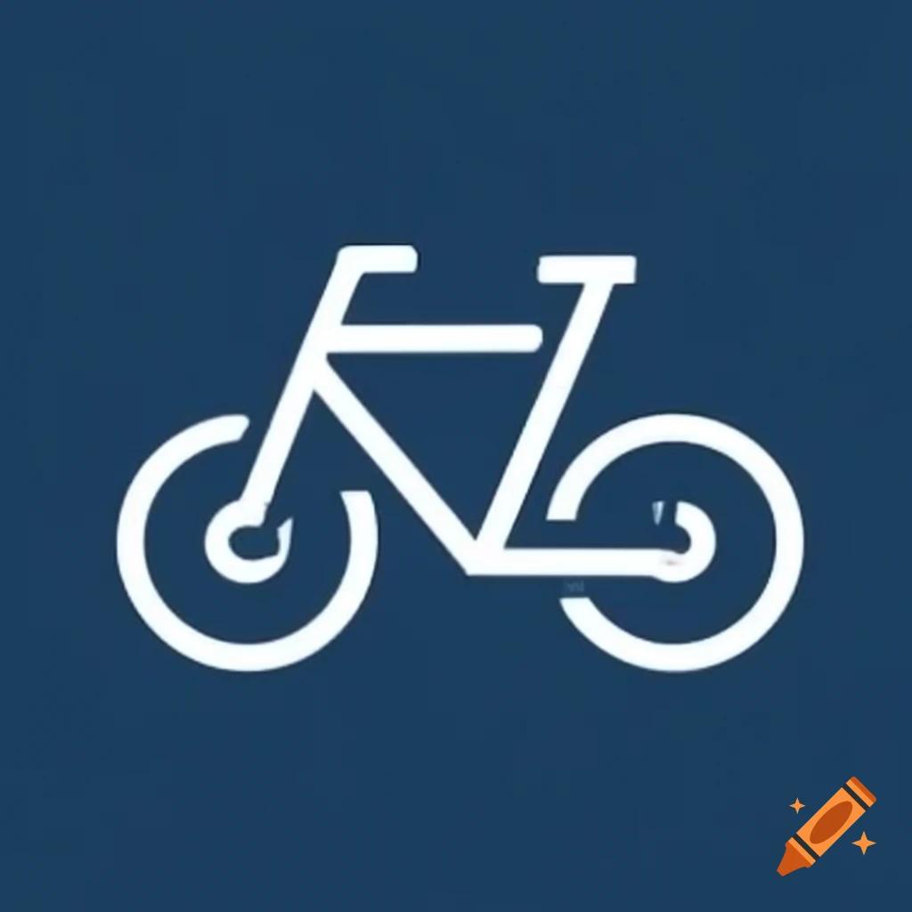 Simple white bicycle logo for bike lane marking on Craiyon