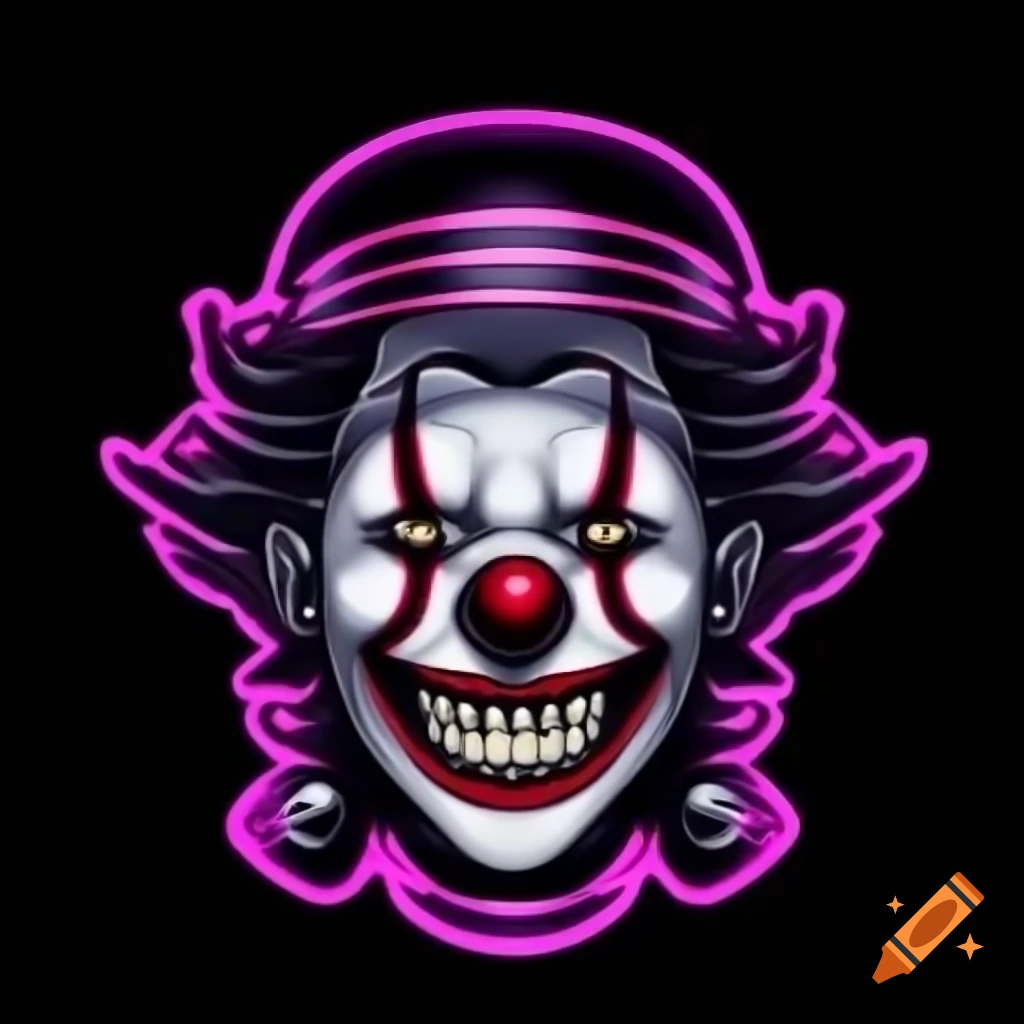 Punk-inspired menacing clown with white face and black features on Craiyon