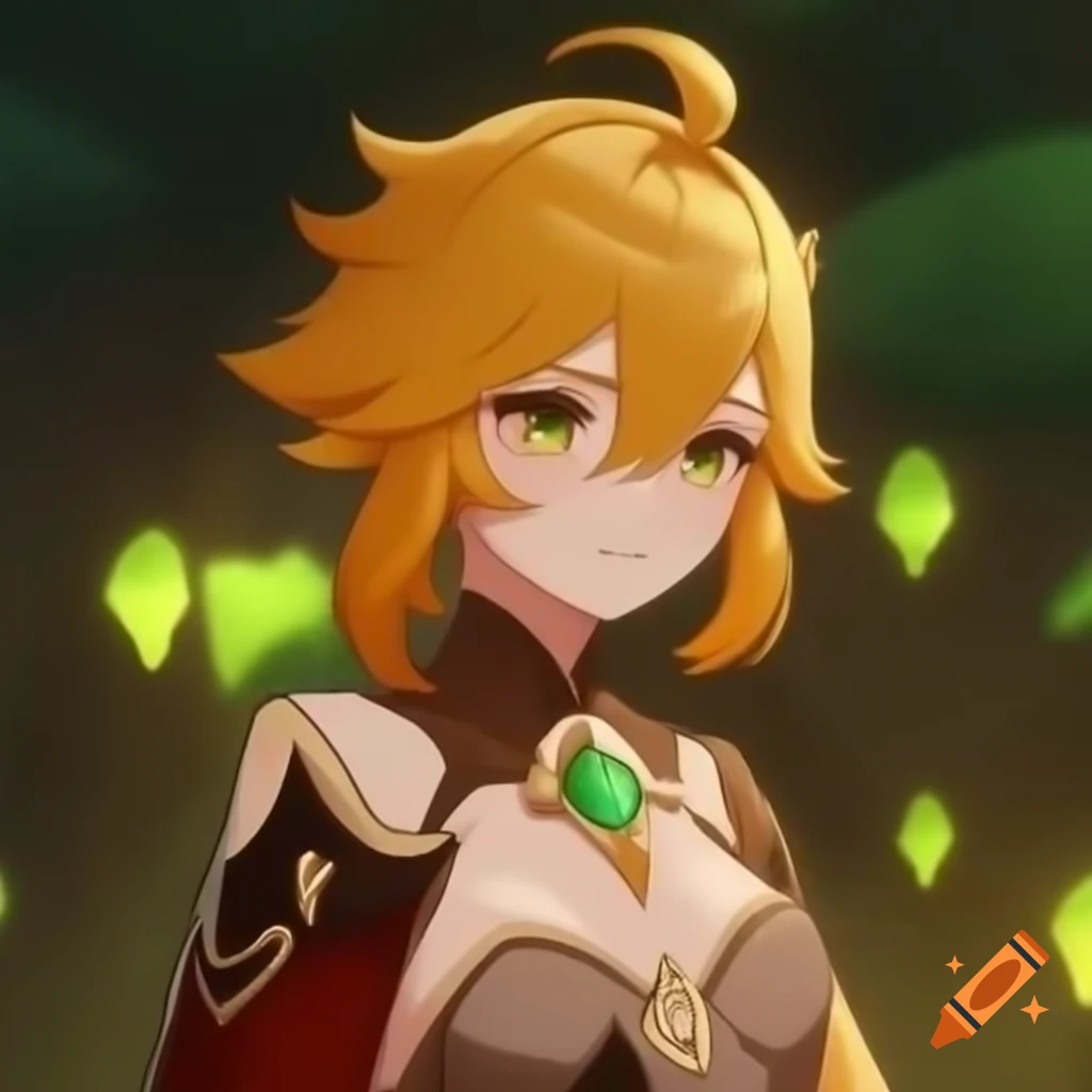 Character Aetheris from Genshin Impact, a mysterious figure embodying the concept of life on Craiyon