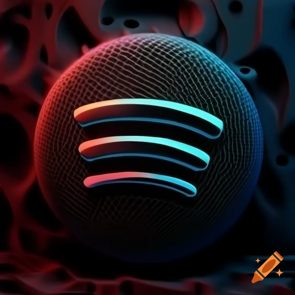 Stylized 3D Spotify logo with artistic elements inspired by Kendrick ...