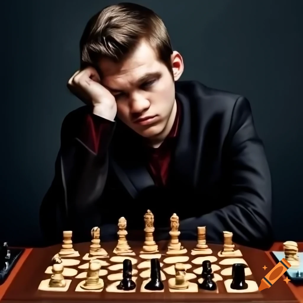 Magnus Carlsen playing chess against Wilhelm Steinitz and Mikhail ...