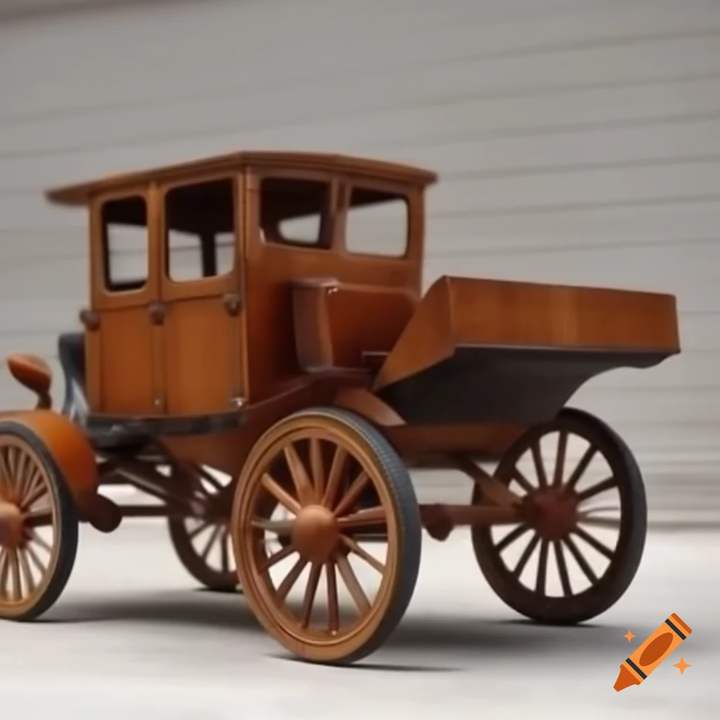 Ford Model T with wooden spoked wheel on Craiyon