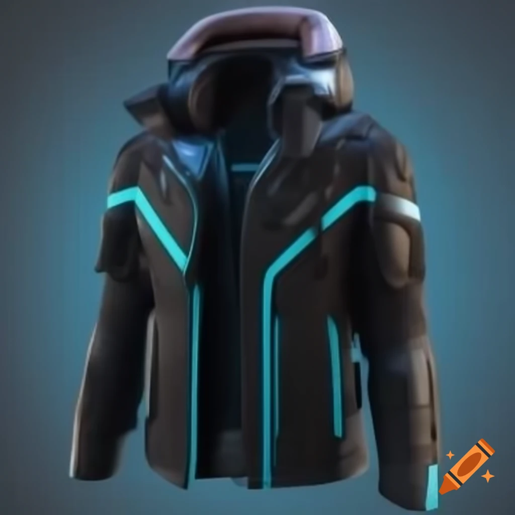 Futuristic high-tech jacket for temperature regulation in varying ...