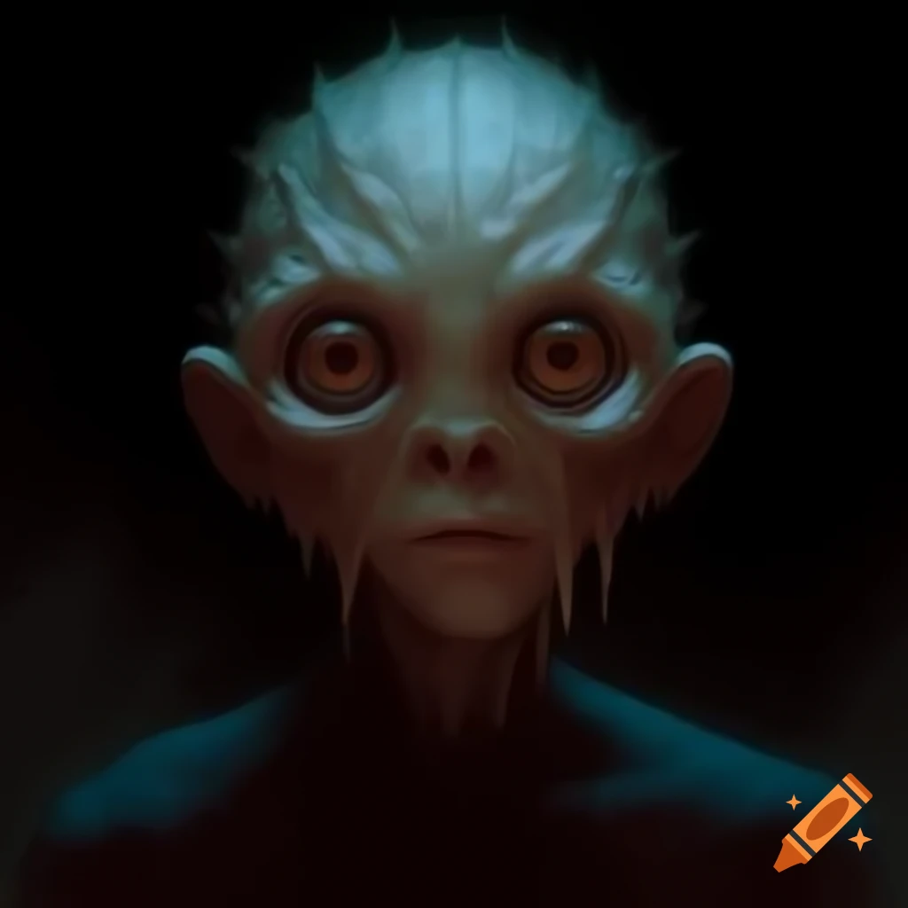 Mysterious creature with human-like face on Craiyon