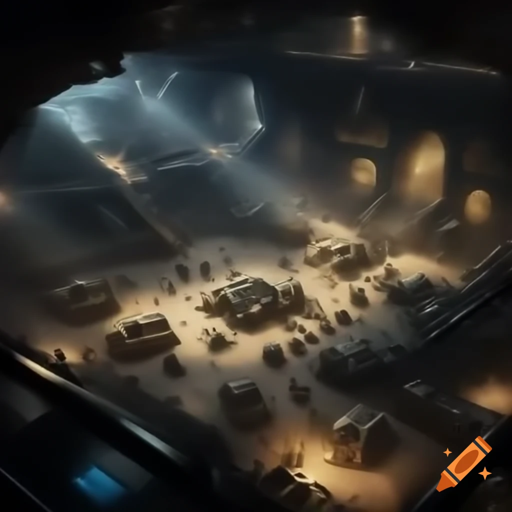 Sprawling underground military base featuring advanced defense systems ...