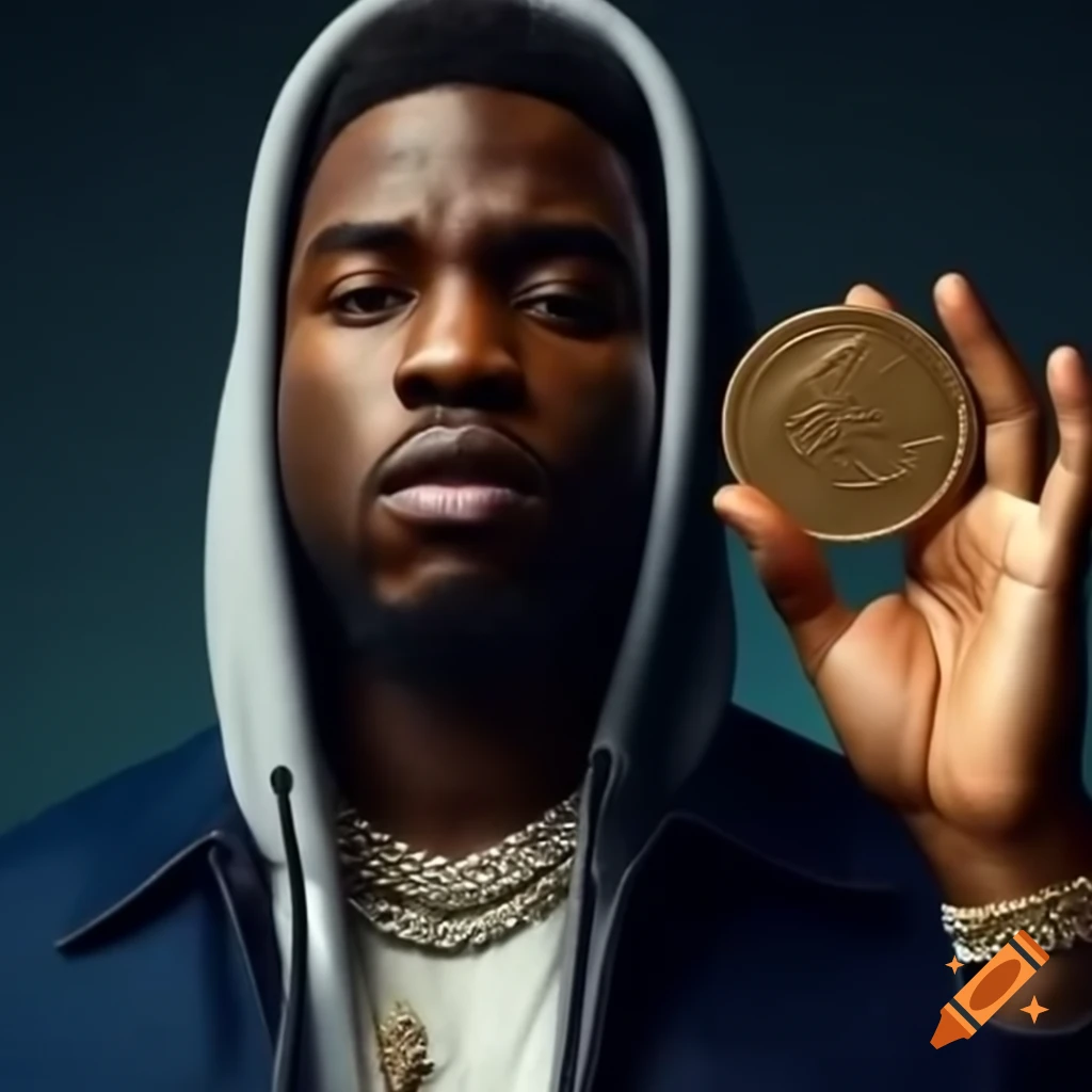 Rapper Meek Mill showcasing Solana token, symbolizing music and finance ...