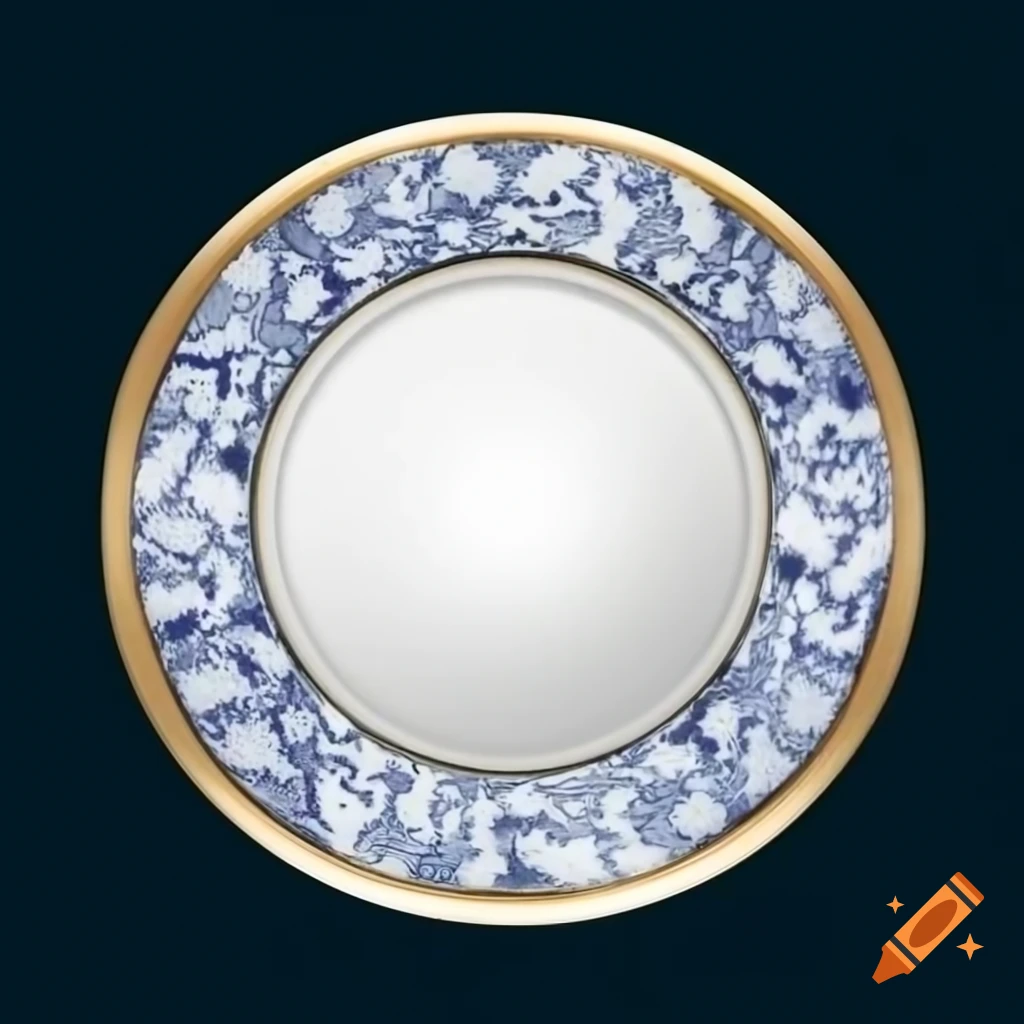 Delicate porcelain plates with floral patterns and gold rims on Craiyon