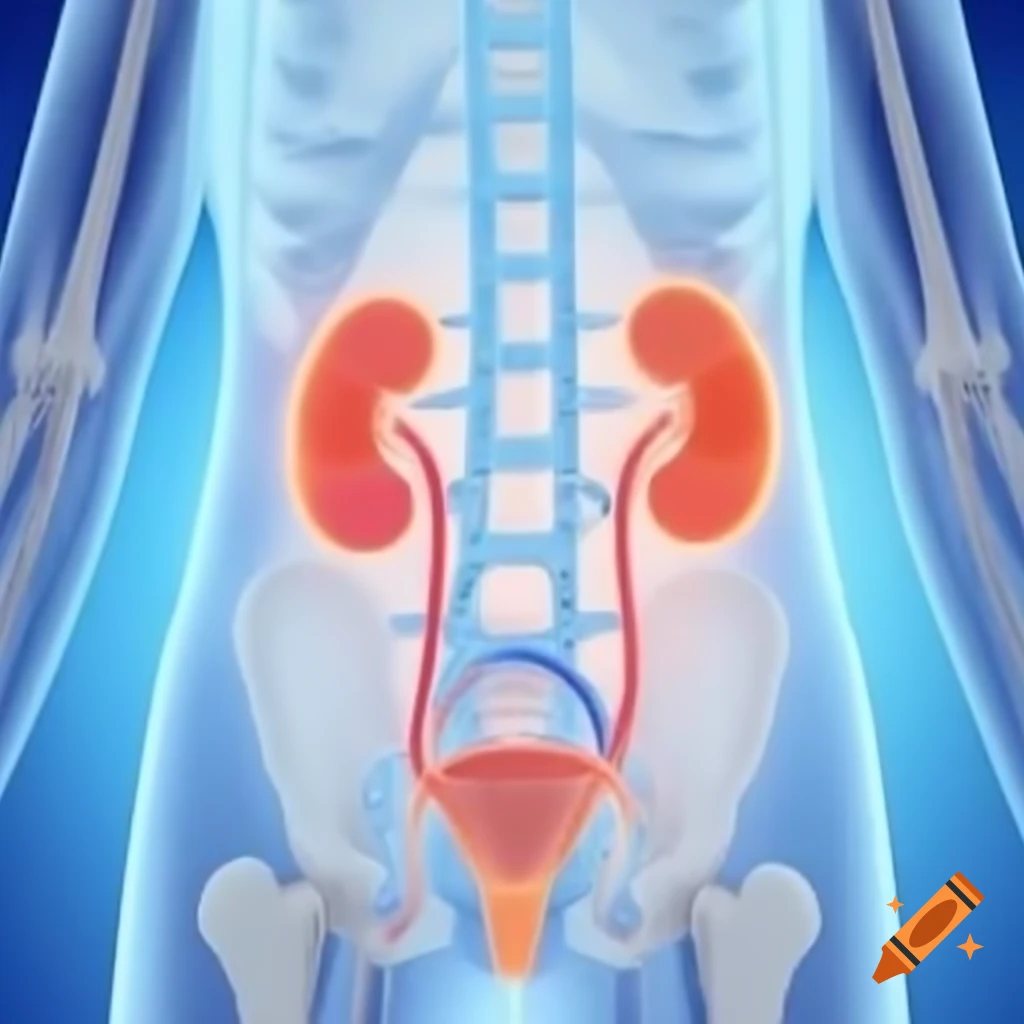 Diagram of urinary system structure and function, highlighting urine ...