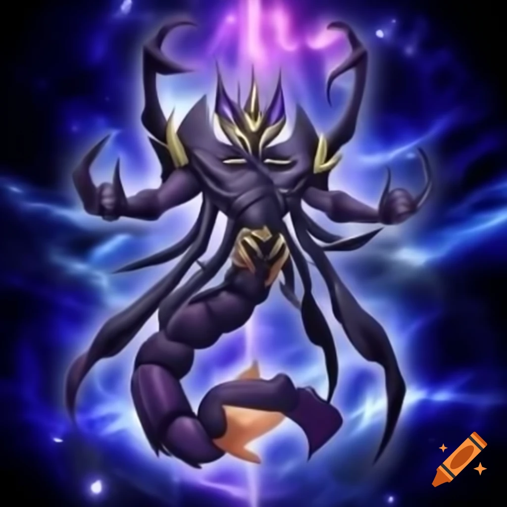 Majestic scorpion crowned with stars in cosmic backdrop, representing ...