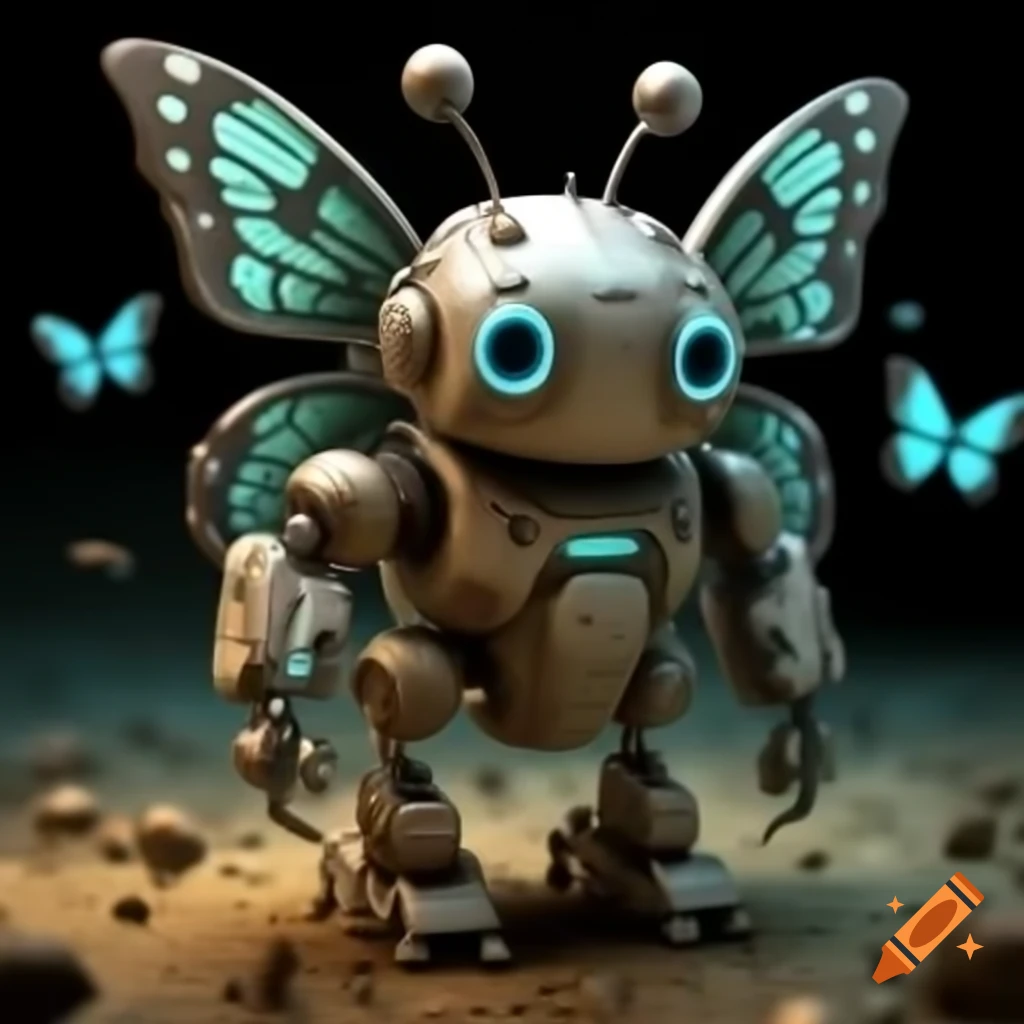 Robot butterfly design on Craiyon