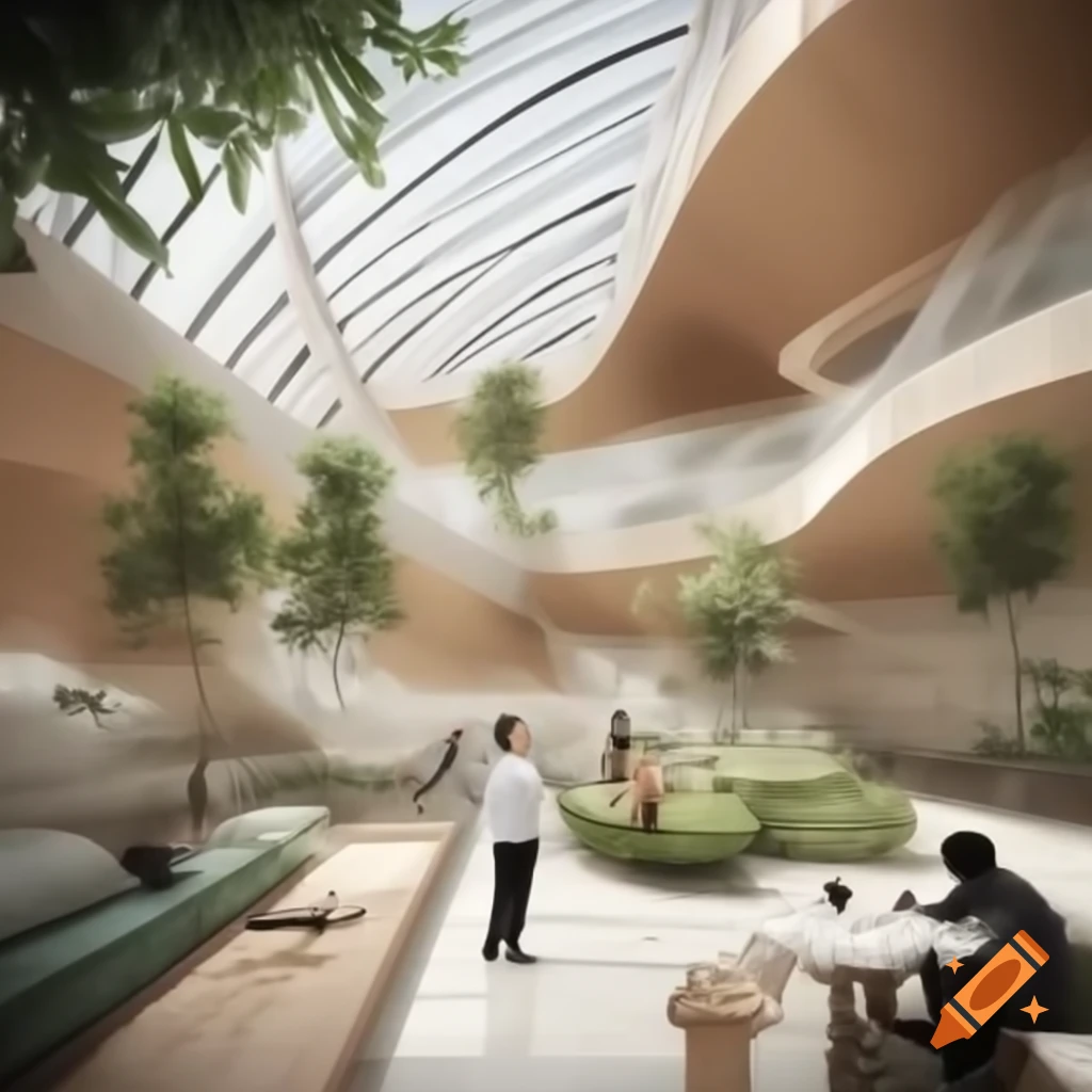 Collaborative creative hub design inspired by neuroarchitecture with ...