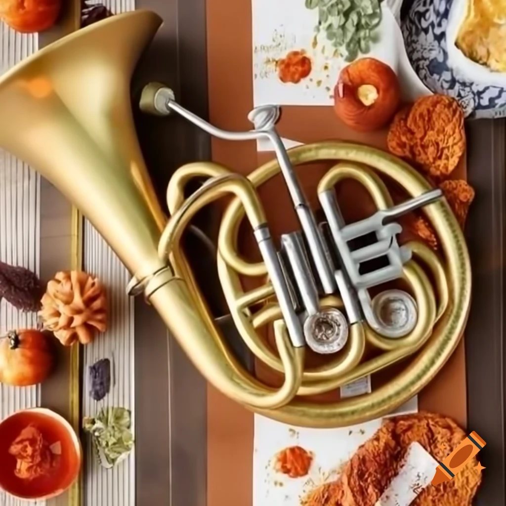 Thanksgiving horn of plenty showcasing an abundance of harvest on Craiyon