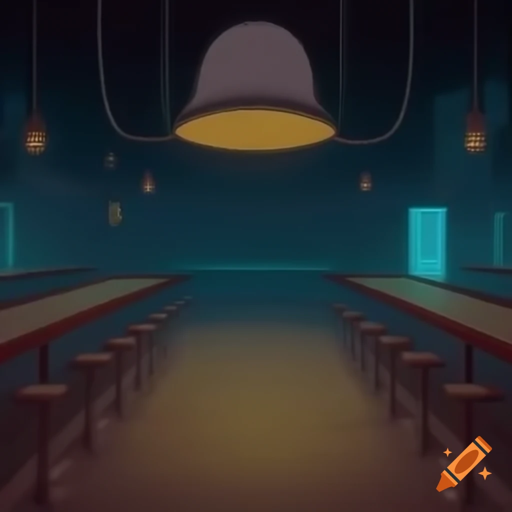 2D anime illustration of an empty club with a large beanie on Craiyon