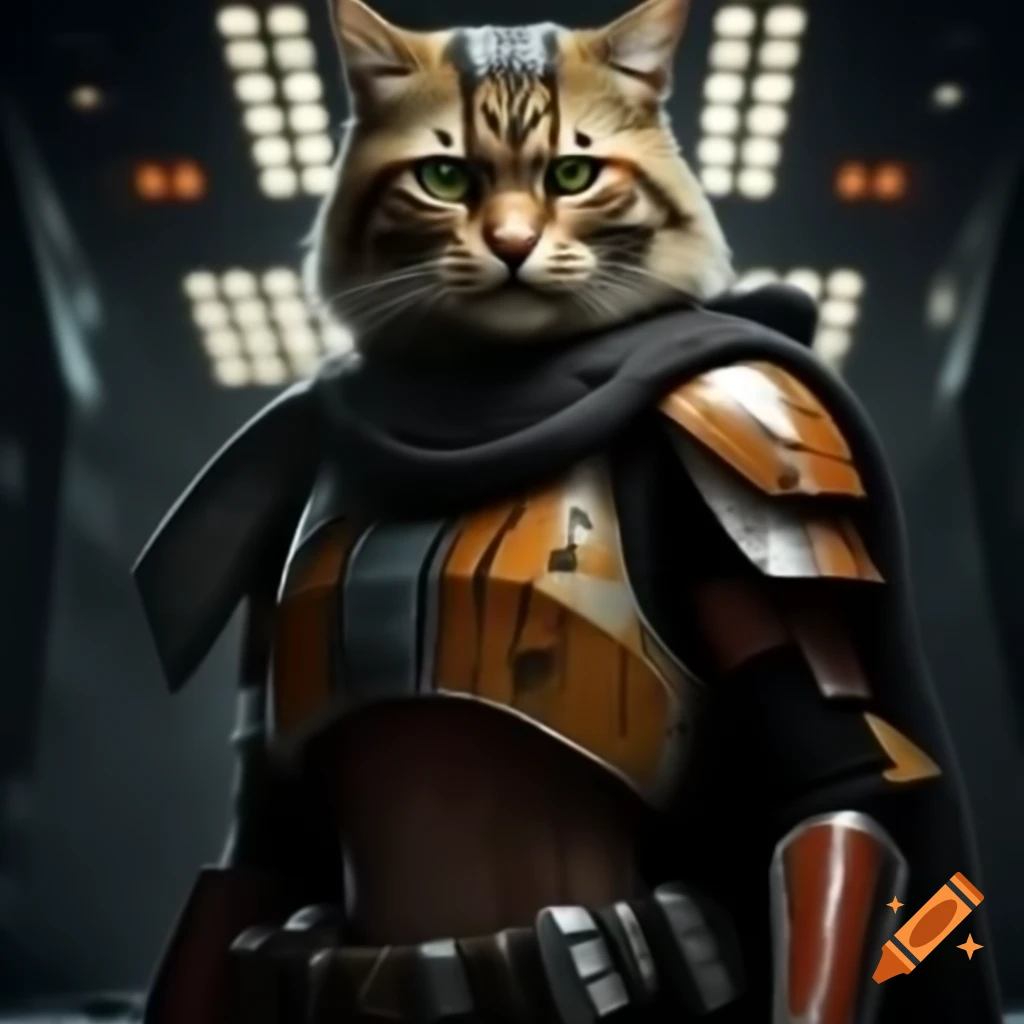 Fierce feline warrior in power armor charging into battle with bolter ...