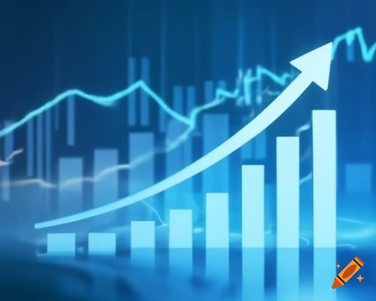 View of financial graphs and diagrams illustrating performance targets ...