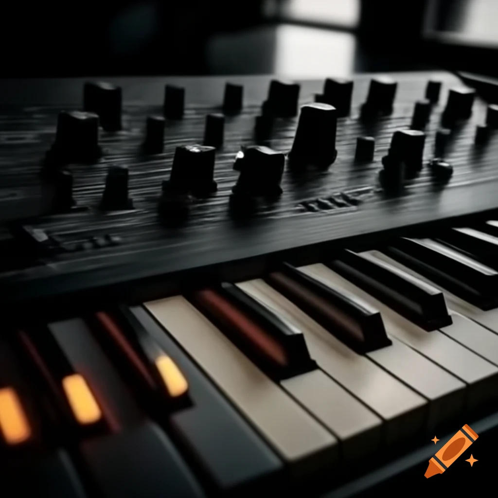 Synthesizer keyboard instrument on Craiyon