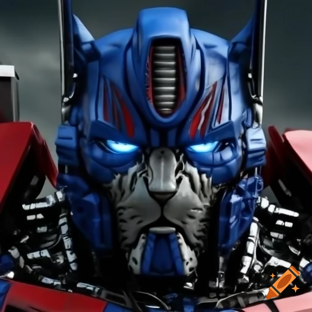Cat inspired by Optimus Prime design on Craiyon