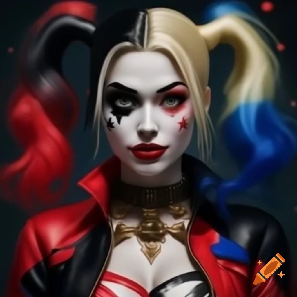 Realistic artwork of harley quinn character on Craiyon